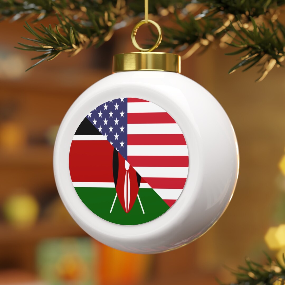 Kenyan American Flag Kenya USA Christmas Tree Ball Ornament Gift For - Etsy