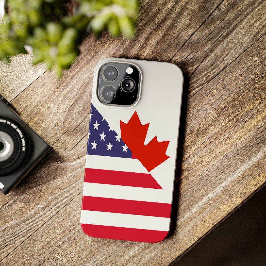 Canadian American Flag Canada USA Slim Phone Case - Etsy