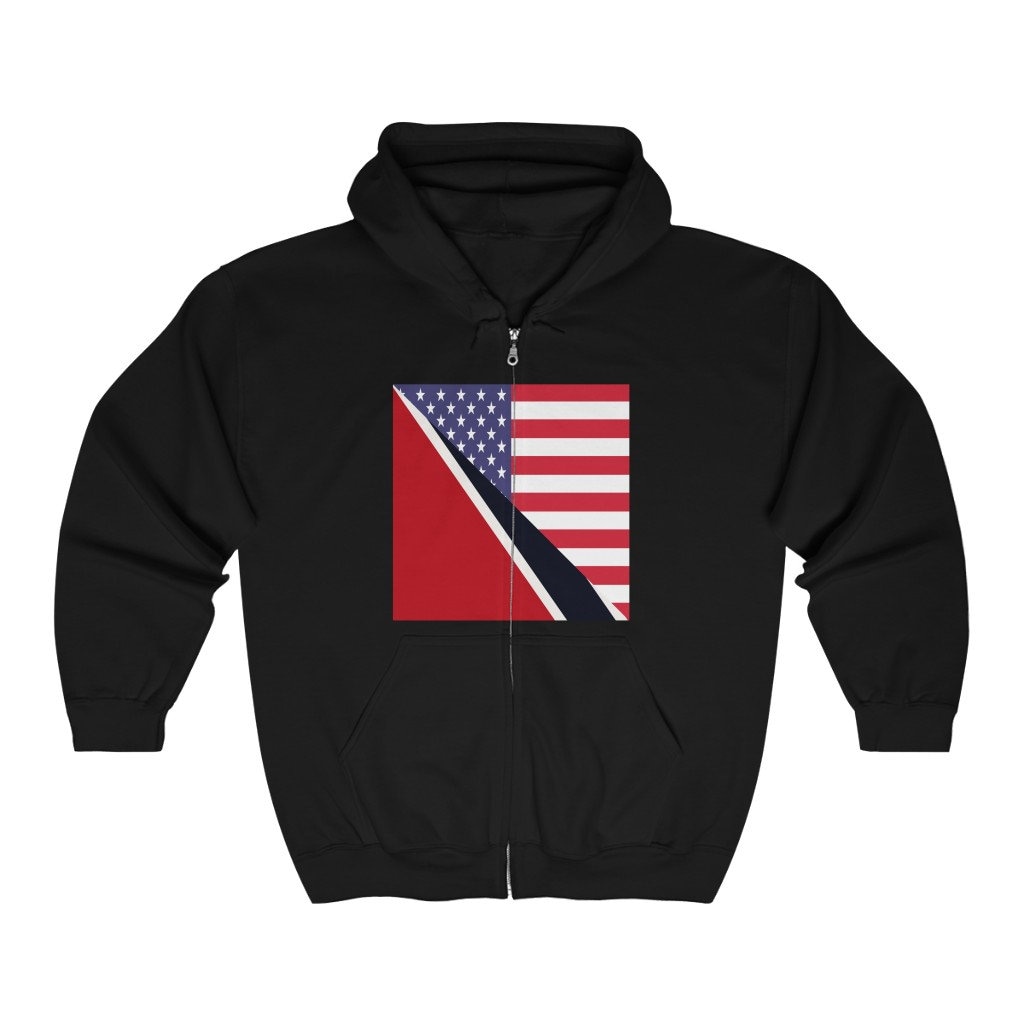 Trinidad American Flag Trini USA Zip Hoodie Hooded - Etsy