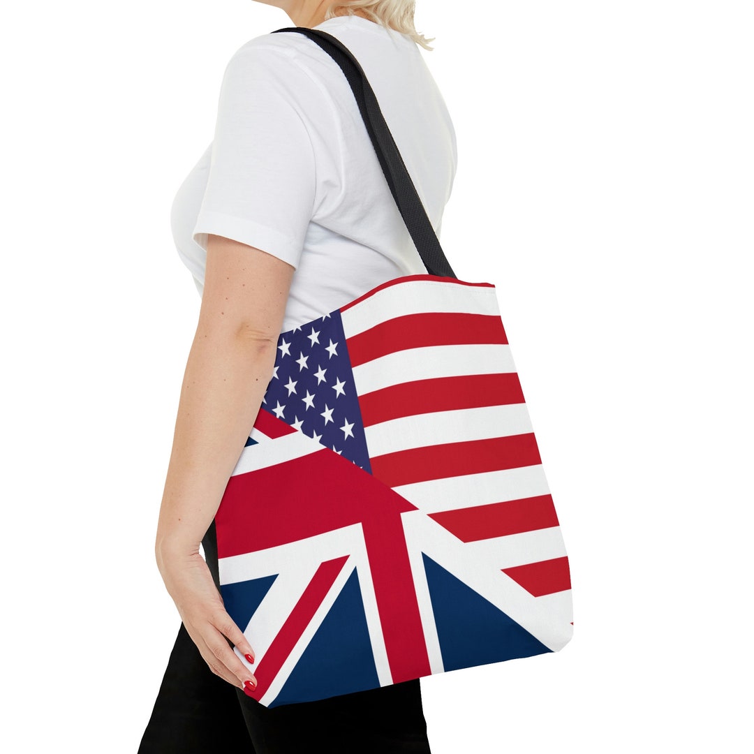 Union Jack American Flag United Kingdom USA Tote Bag | English Shoulder ...
