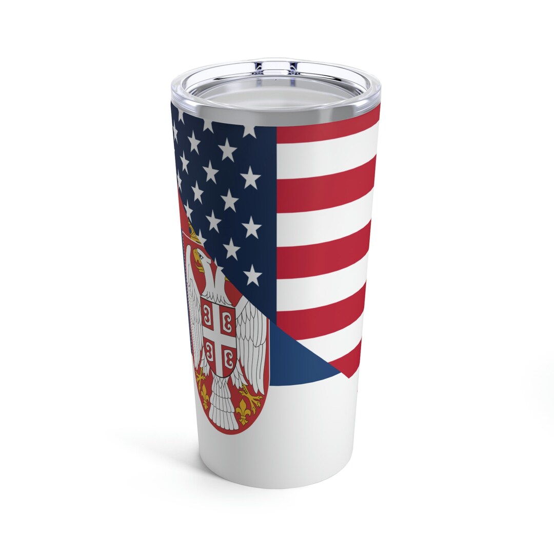 Serbian American Flag Half Serbia USA Tumbler 20oz Gift For - Etsy
