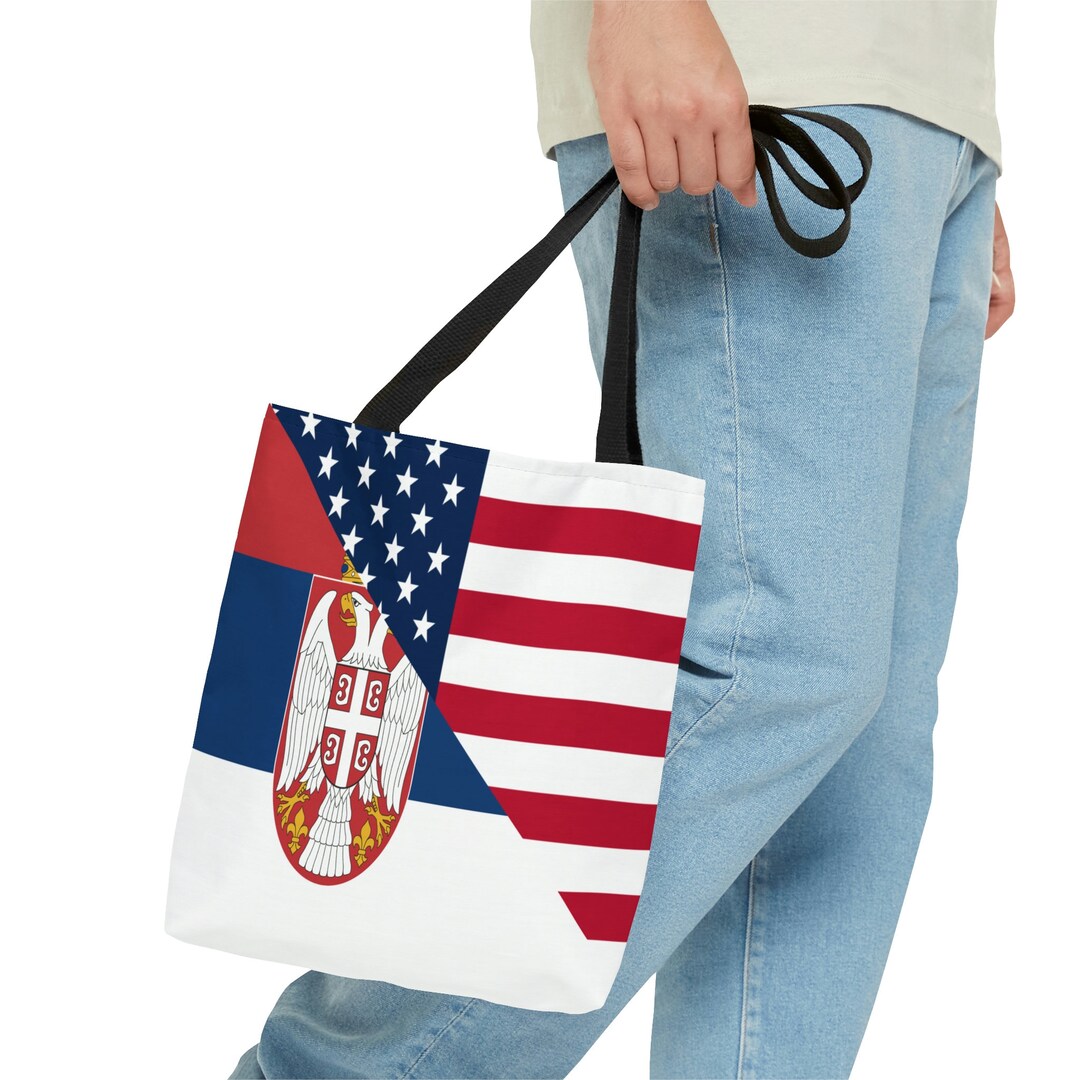 Serbian American Flag Half Serbia USA Tote Bag Shoulder Bag Gift For - Etsy