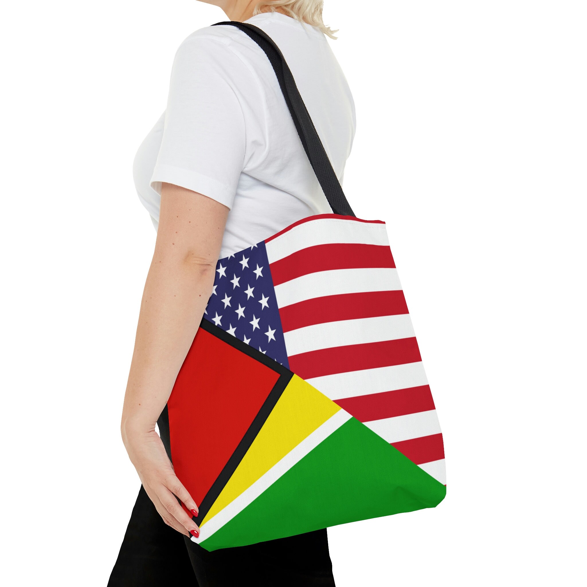 Guyana American Flag Half Guyanese USA Tote Bag | Shoulder Bag - Etsy