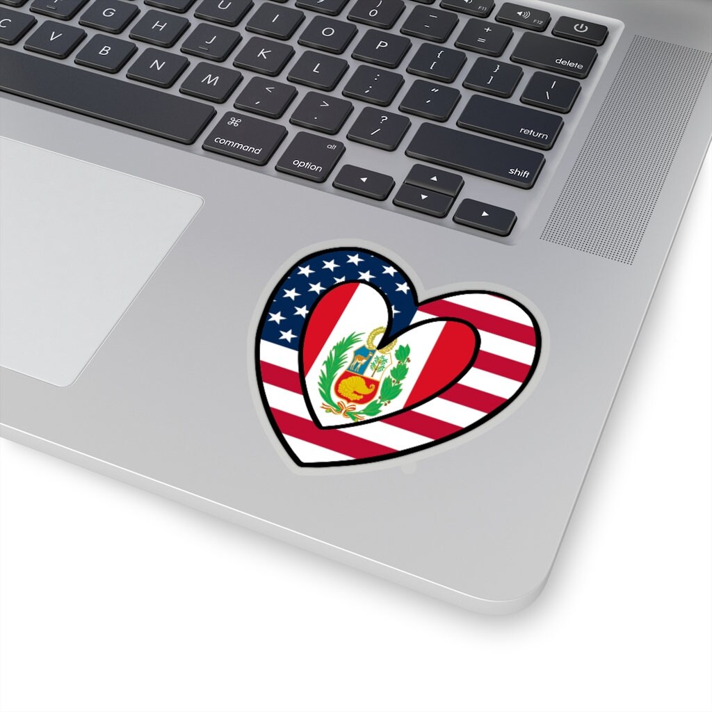 American Peruvian Flag Inner Heart Sticker USA Peru - Etsy
