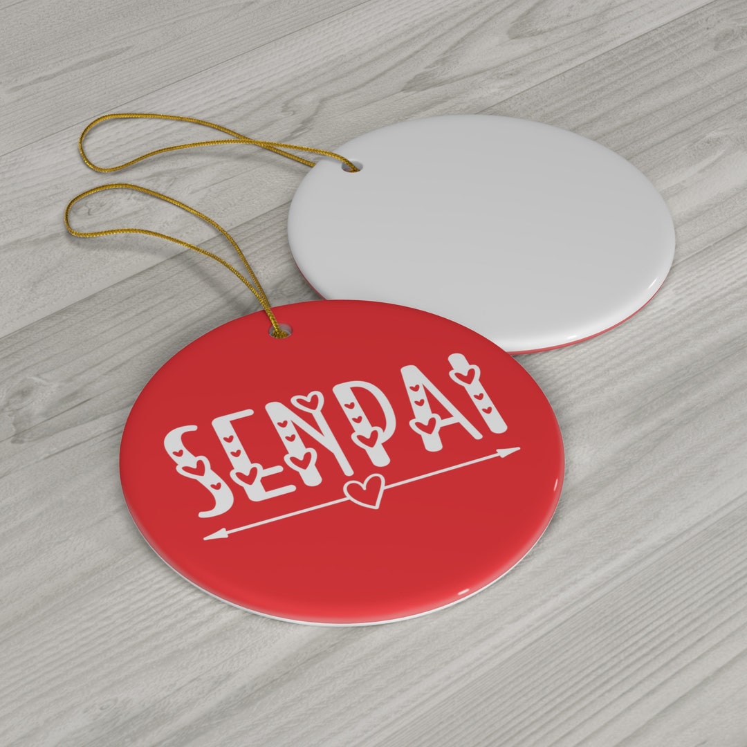 Senpai Hearts Anime Ceramic Ornament | Christmas Tree Ornaments Gift ...