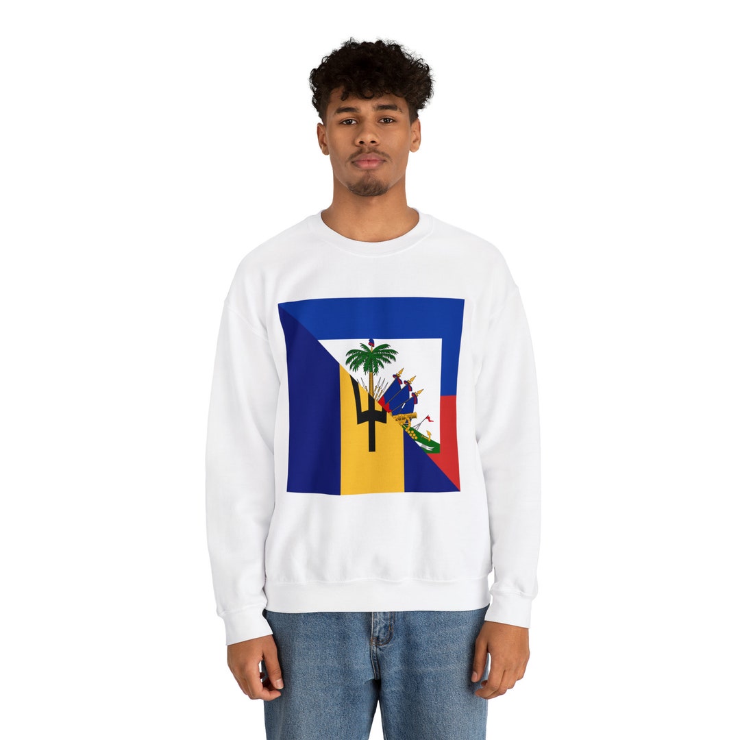 Haitian Bajan Flag Half Haiti Barbados Unisex Sweatshirt - Etsy