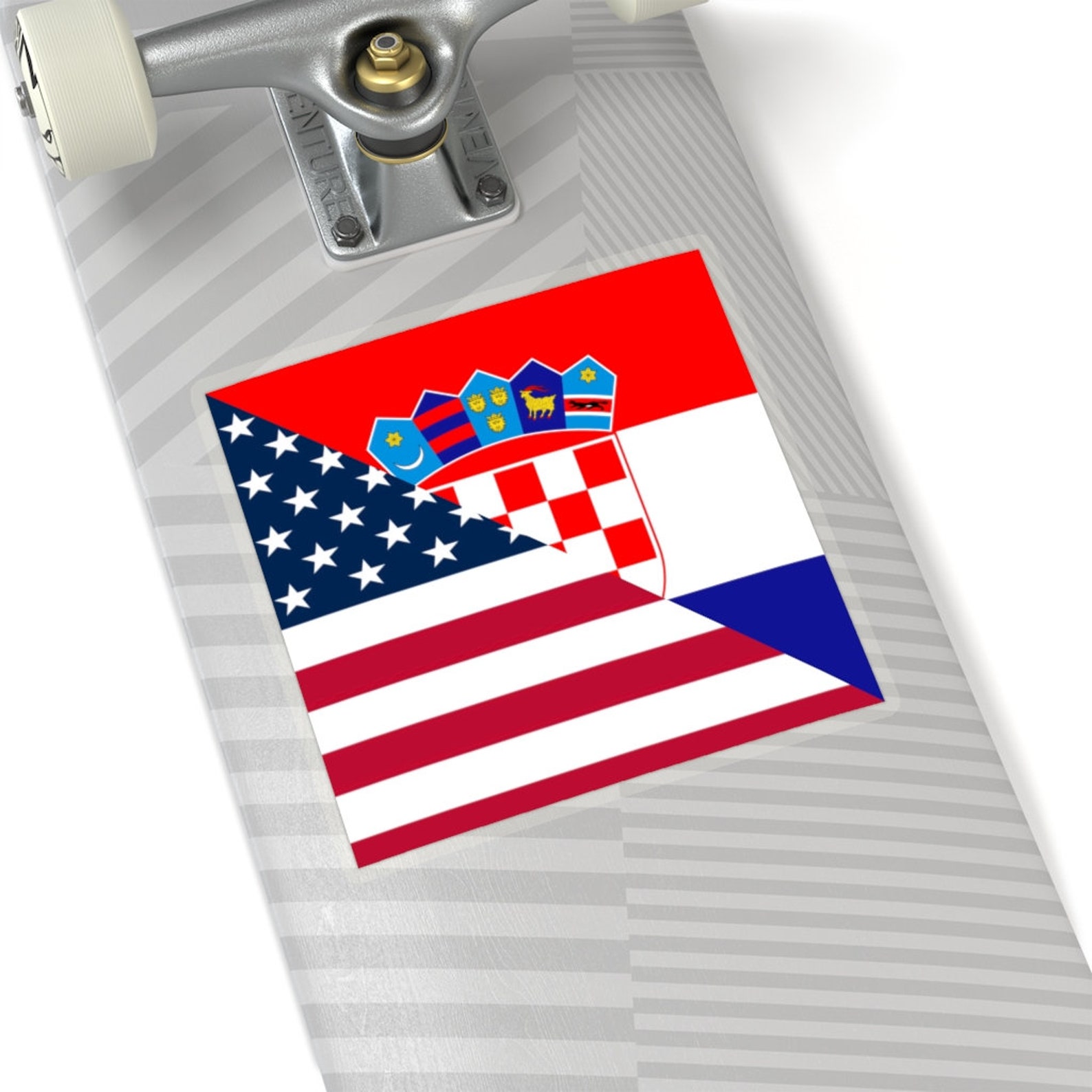 Croatian American Flag Sticker Croatia USA - Etsy