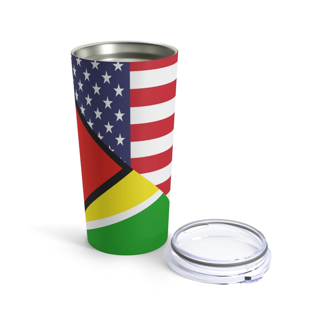 Guyana American Flag Half Guyanese USA Tumbler 20oz - Etsy