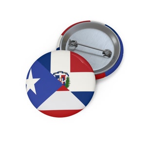 Dominican Puerto Rican Flag Pin Button | Puerto Rico Dominican Republic ...