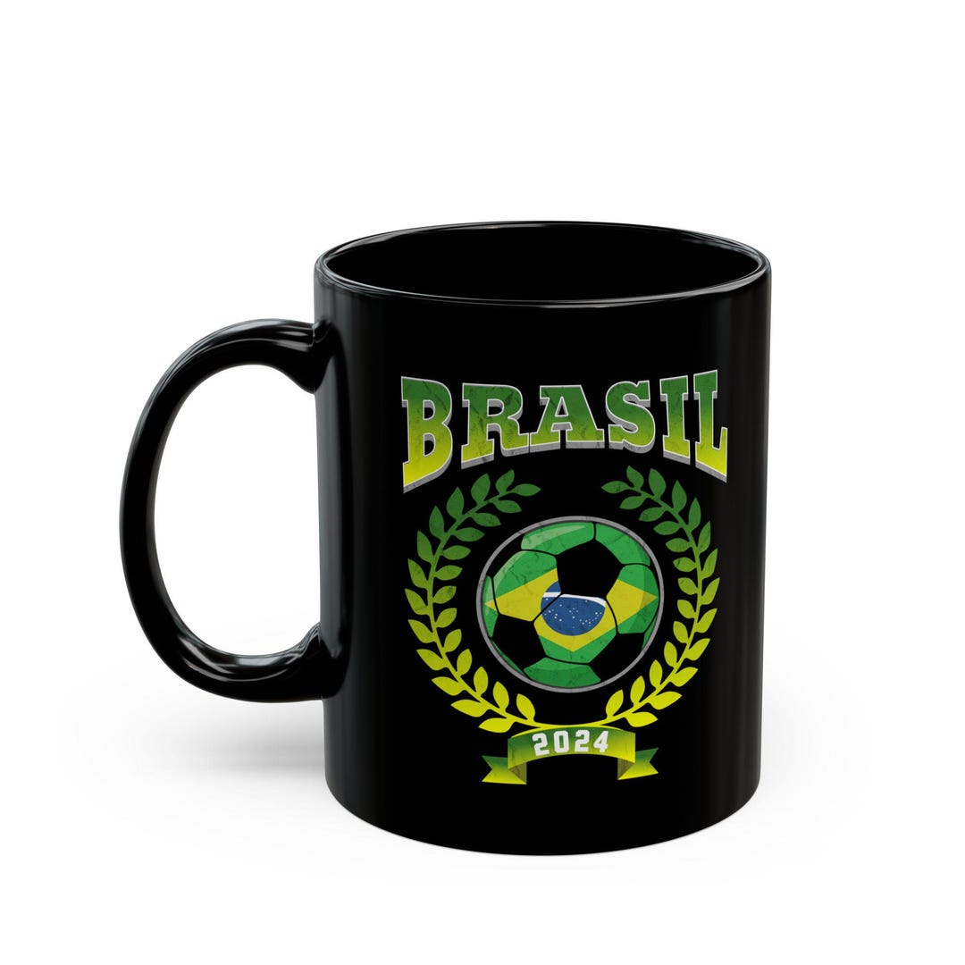 Brasil 2024 Soccer Football Championship Games Brazil Team Black Mug ...