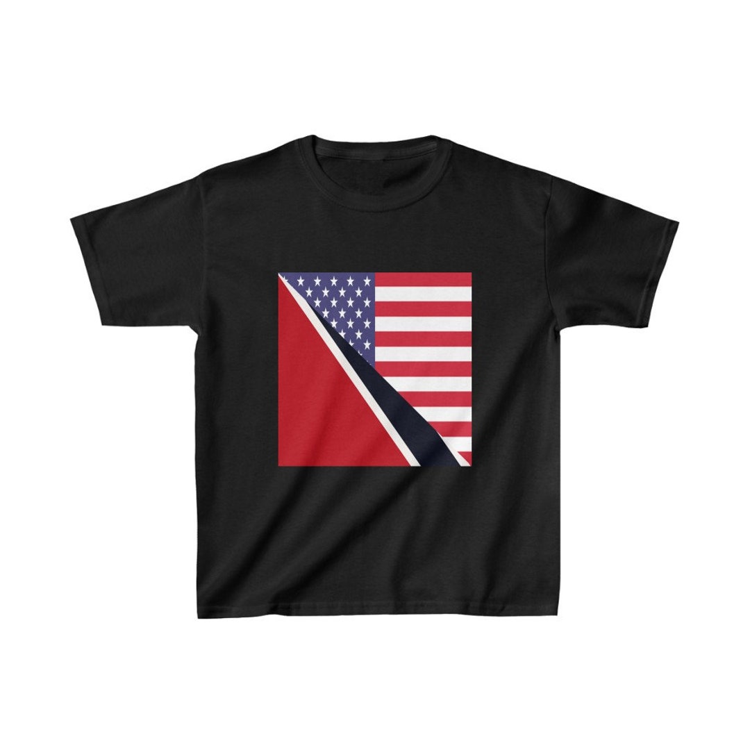 Kids Trinidad American Flag Trini USA T-shirt | Unisex Tee Shirt Gift ...