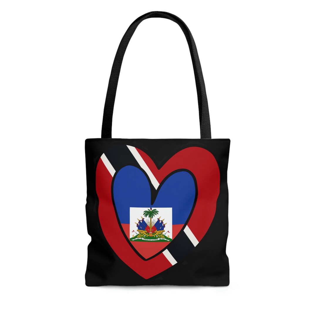 Haitian Trini Flag Heart Haiti Trinidad Tobago Tote Bag Shoulder Bag ...