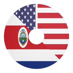 Costa Rican American Flag USA Christmas Tree Skirt - Etsy