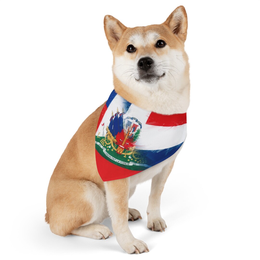 Haitian Dominican Republic Flag Pet Dog Cat Bandana Collar Haiti DR - Etsy