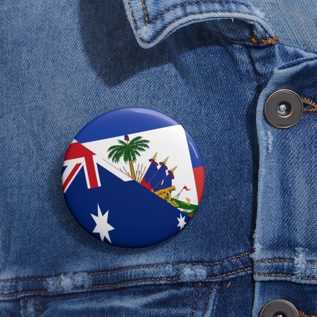 Australian Haitian Flag Pin Button Australia Haiti Pins Gift for ...