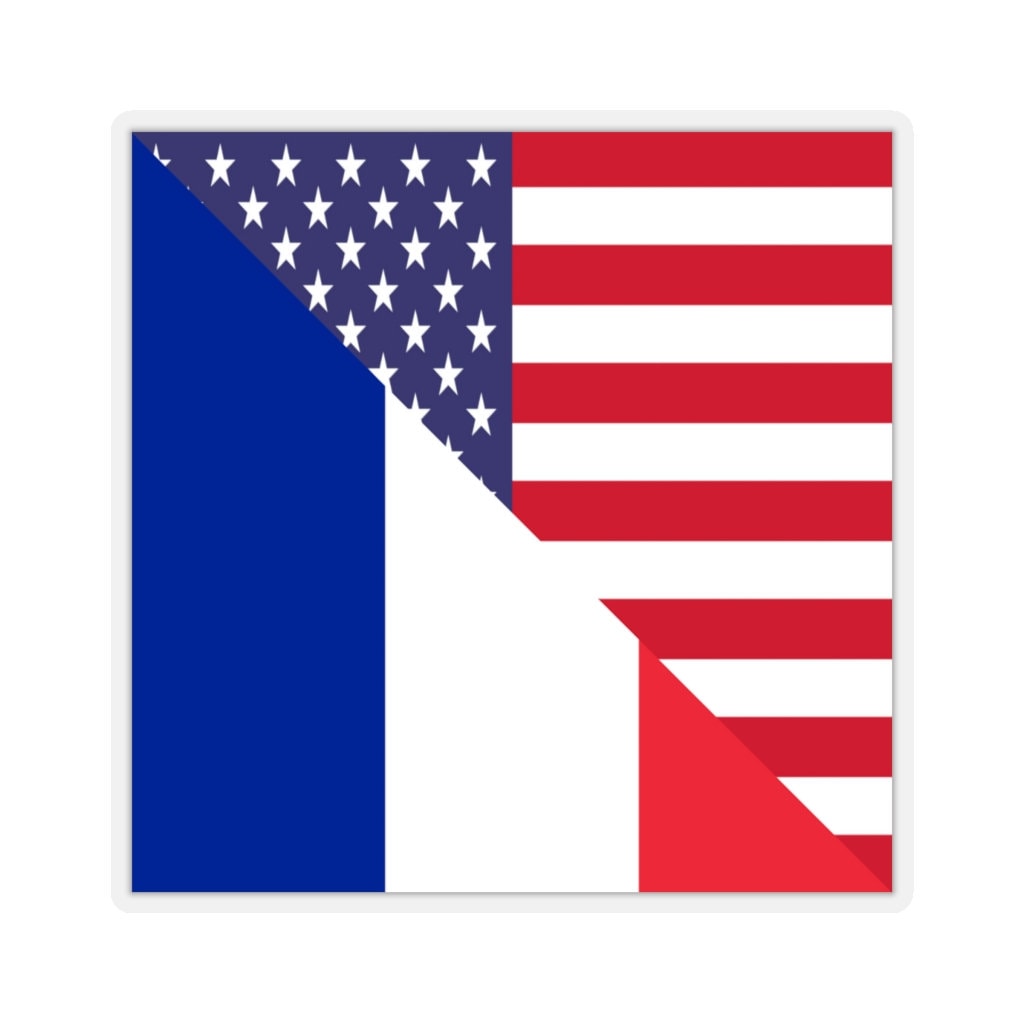 French American Flag Sticker France USA Stickers - Etsy
