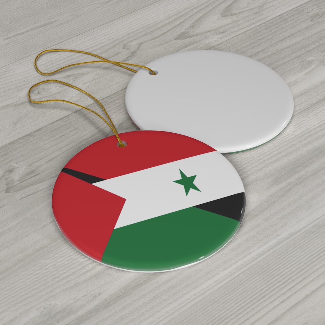 Syria Palestine Flag Palestinian Syrian Ceramic Ornament | Christmas ...