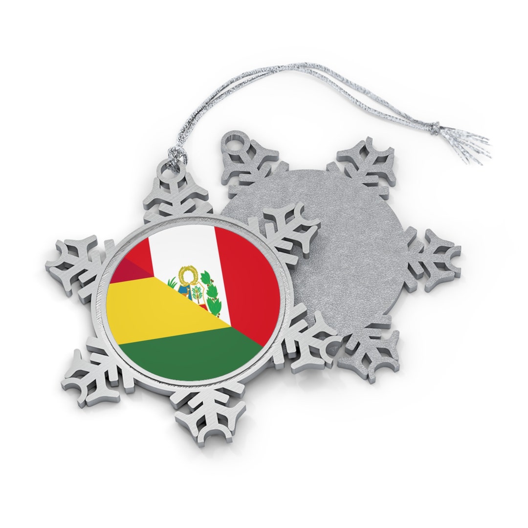 Peruvian Bolivian Flag Peru Bolivia Pewter Snowflake Ornament - Etsy