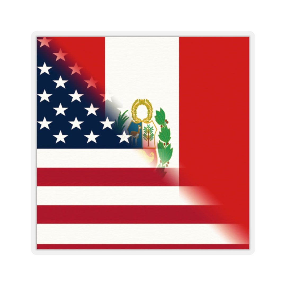 Half Peru - America Flag Sticker | USA Peruvian Accessory Gift For - Etsy