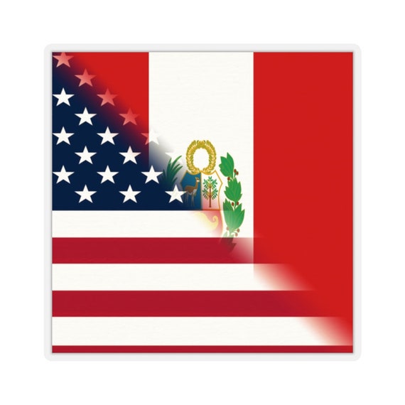 Half Peru America Flag Sticker USA Peruvian Accessory - Etsy
