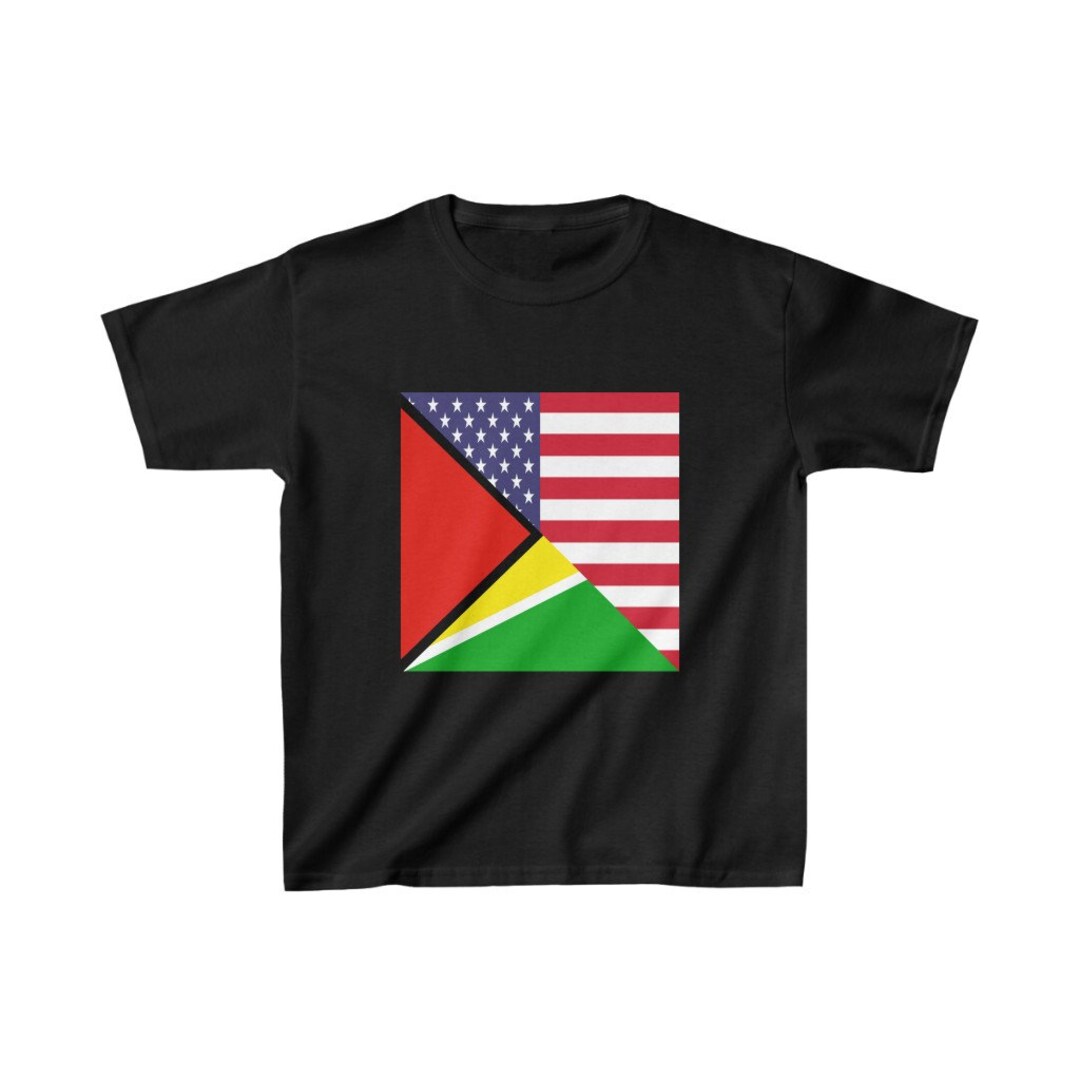 Kids Guyana American Flag Half Guyanese USA T-shirt | Unisex Tee Shirt ...