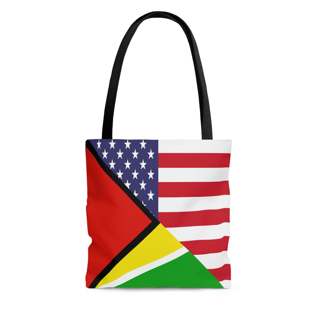 Guyana American Flag Half Guyanese USA Tote Bag | Shoulder Bag - Etsy
