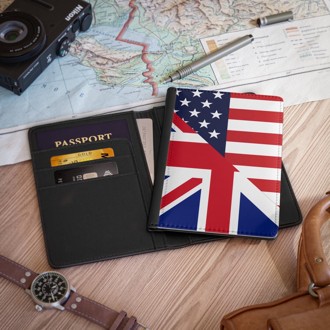 American UK Passport Cover | United Kingdom USA Travel Gift For - Etsy