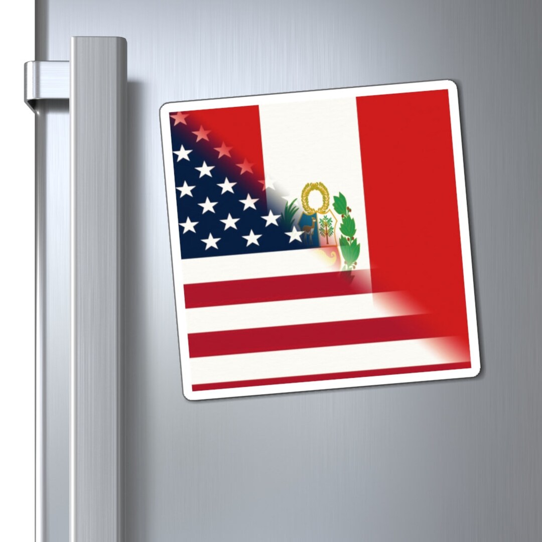 Peru America Flag Peruvian American Flag Magnet - Etsy
