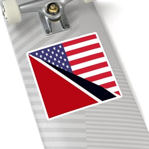 Trinidadian American Flag Sticker | Half Trinidad Trini USA Stickers ...