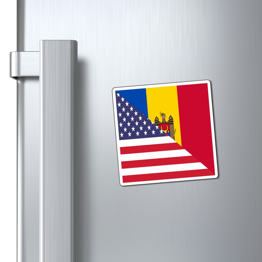 Moldova American Flag Half Moldovan USA Magnet Gift For - Etsy