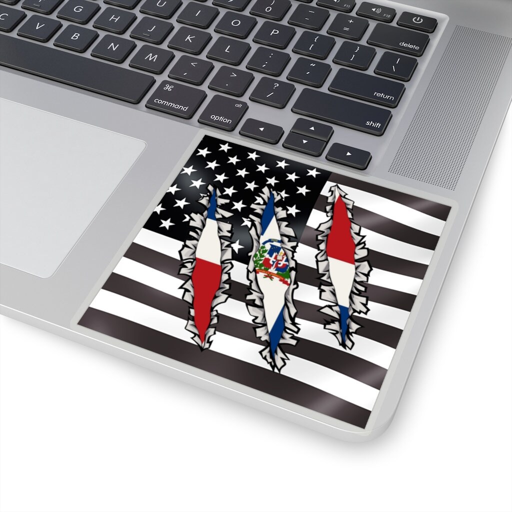 Dominican American Flag Slashed Sticker Dominican Republic | Etsy