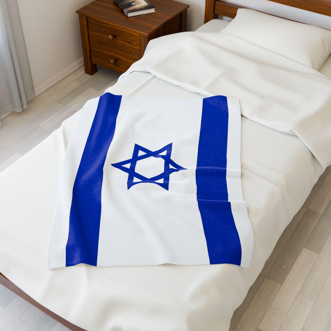Israel Flag Israeli Velveteen Plush Blanket | Gift for Friends, Throw ...