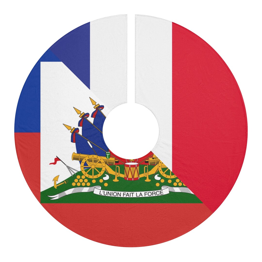 Haitian French Flag Half Haiti France Christmas Tree Skirt Gift For - Etsy