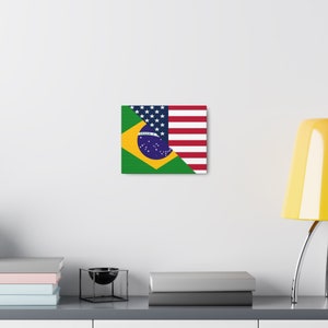 Brazilian American Flag Half Brazil USA Brasil Canvas Gallery Wraps ...