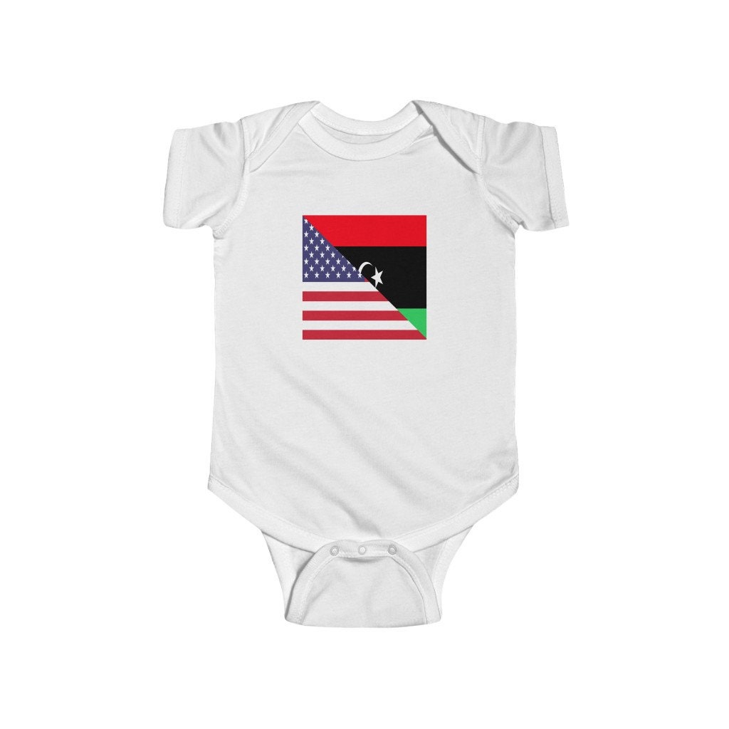 Libyan American Flag Baby Bodysuit | Unisex Libya USA Newborn Boy Girl ...