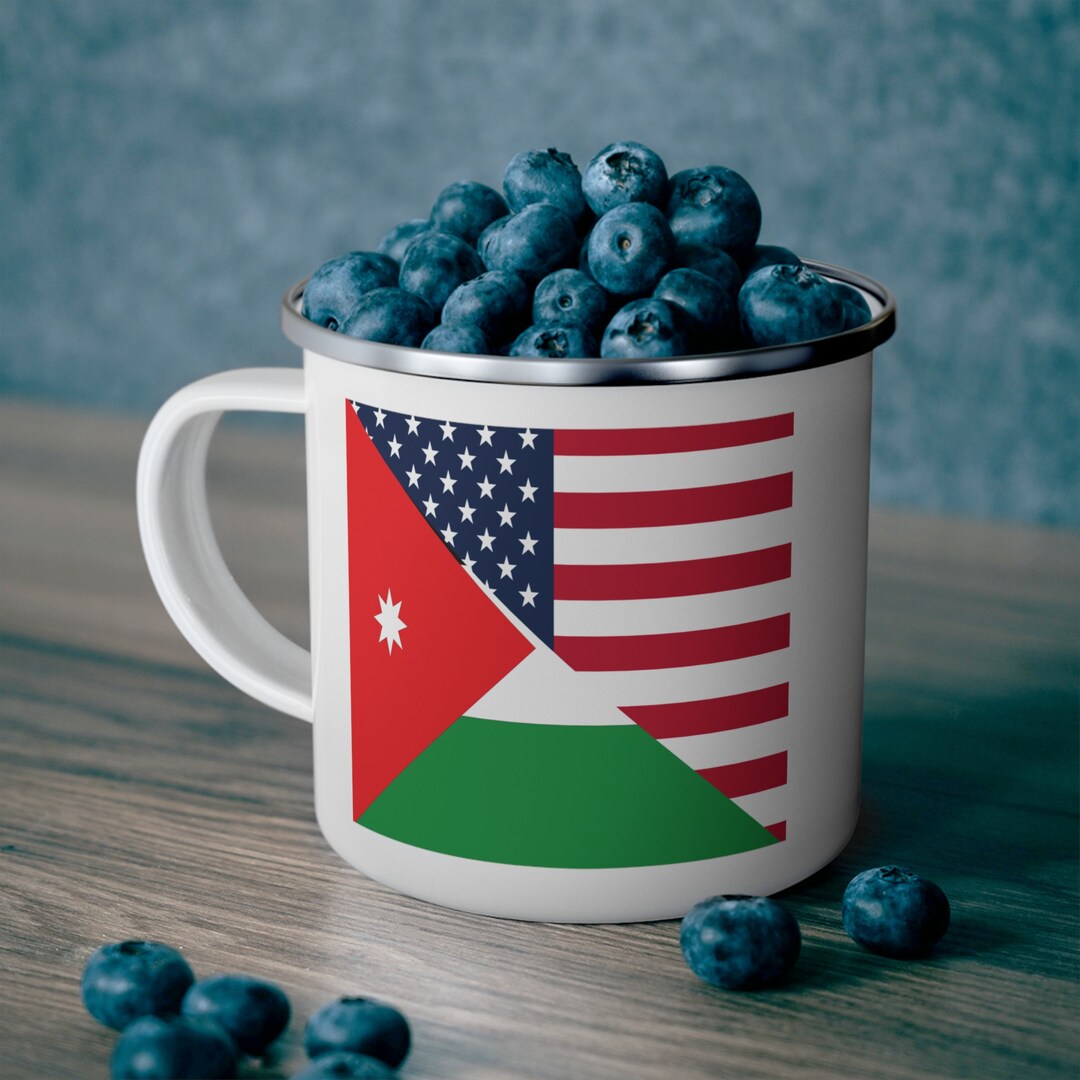 Jordan American Flag Half Jordanian USA 12oz Enamel Mug - Etsy