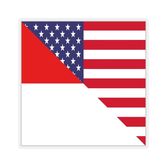 Indonesian American Flag Sticker Indonesia USA Stickers - Etsy