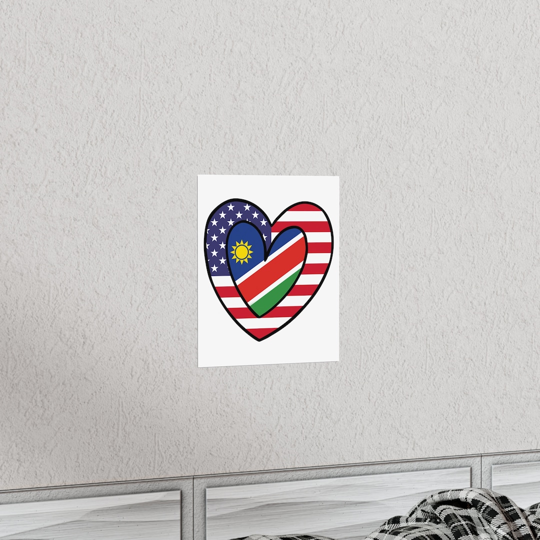 Namibian American Flag Half Nambia USA Premium Matte Poster Gift For - Etsy