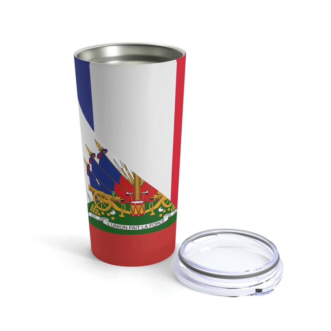 Haitian French Flag Half Haiti France Tumbler 20oz Beverage Container ...