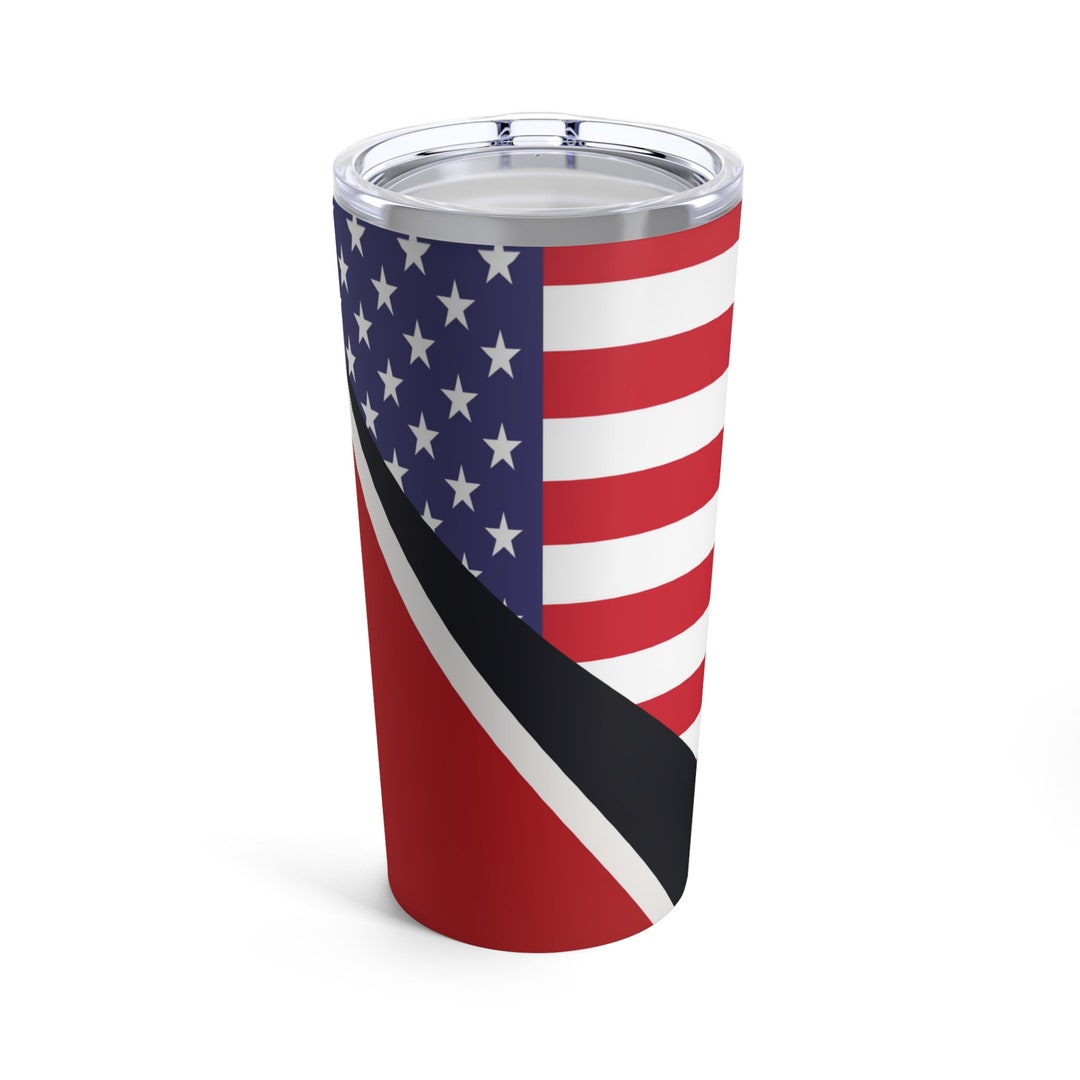 Trinidad American Flag Trini USA Tumbler 20oz Gift For - Etsy