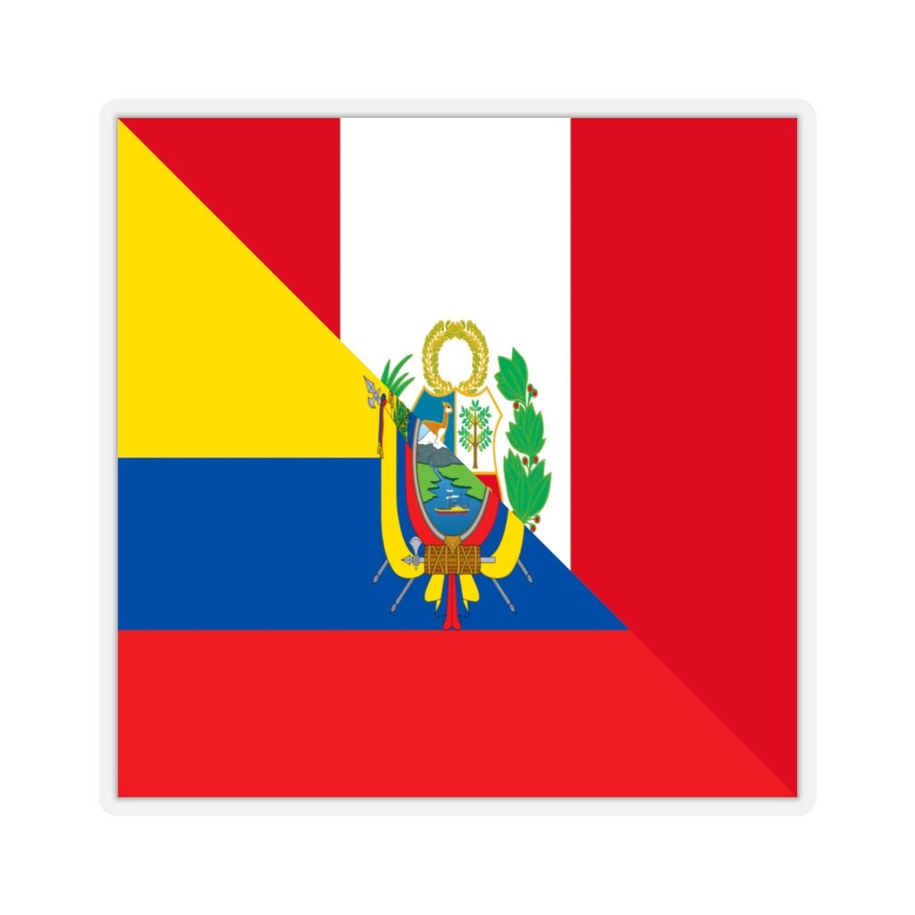 Half Peru Ecuador Flag Sticker Ecuadorian Peruvian Accessory - Etsy