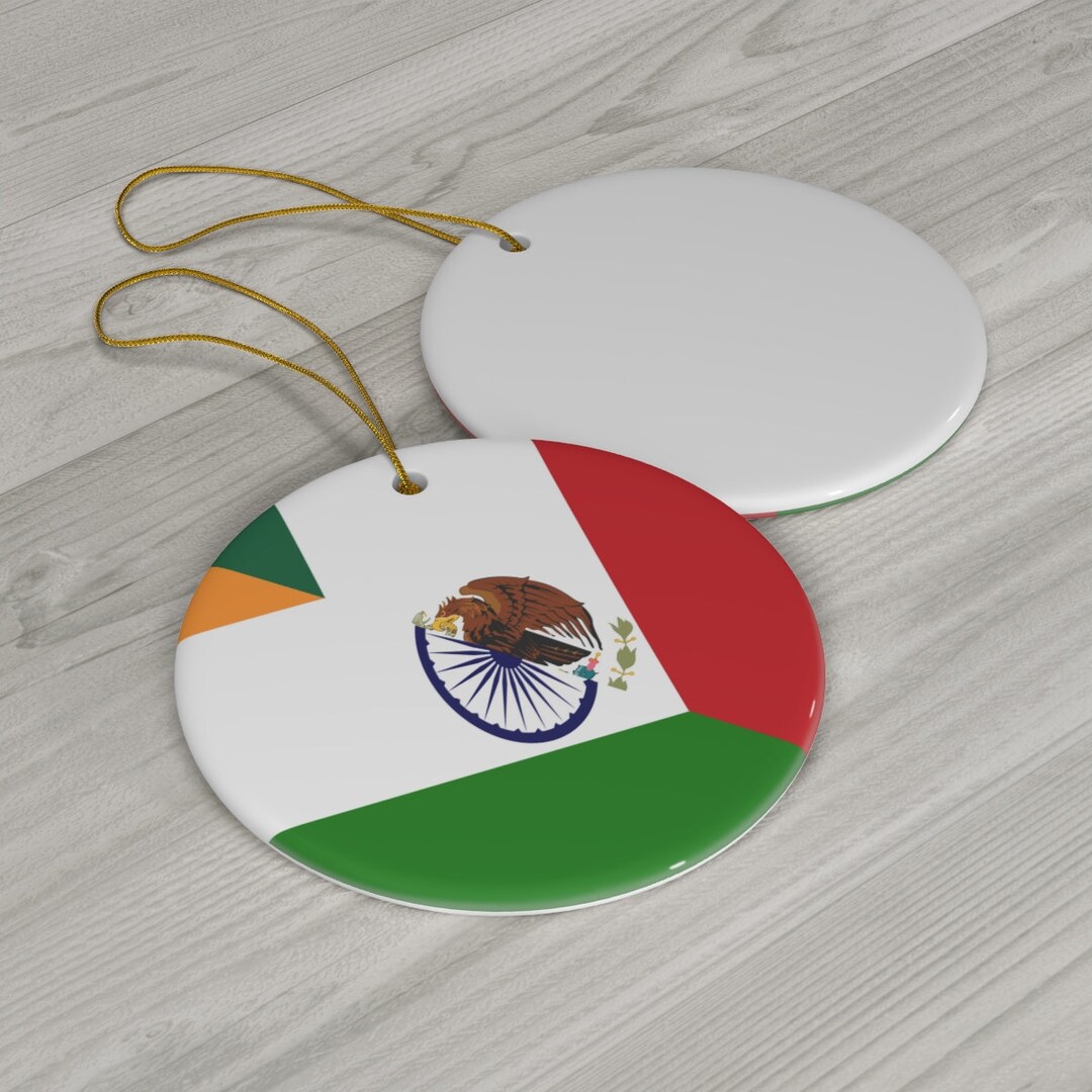 Mexican Indian Flag Ceramic Ornaments | Mexico India Christmas Tree ...