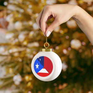 Puerto Rico Samoa Flag Half Puerto Rican Samoan Christmas Tree Ball ...
