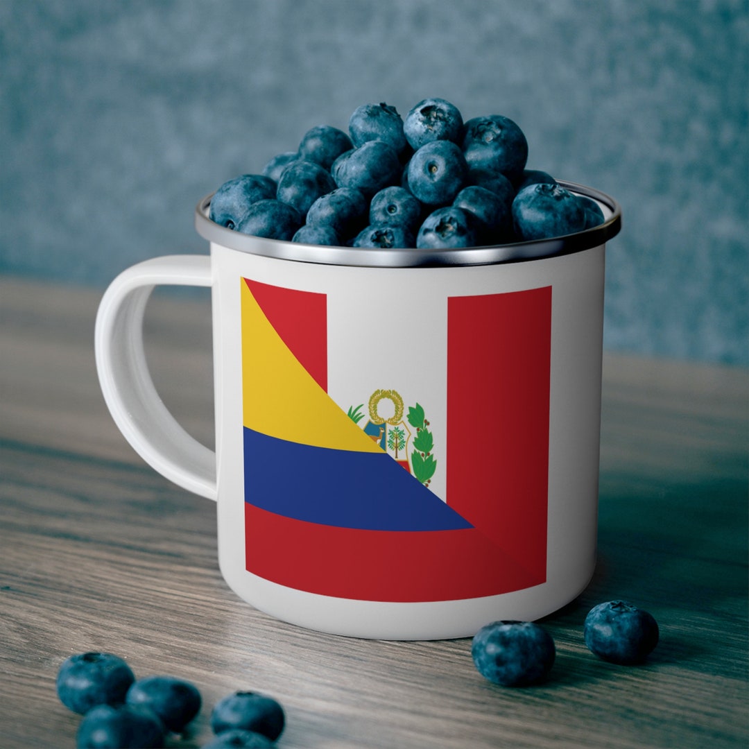 Peru Colombia Flag Peruvian Colombian 12oz Enamel Mug Gift For - Etsy