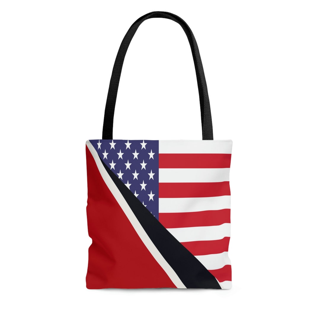Trinidad American Flag Trini USA Tote Bag | Shoulder Bag - Etsy