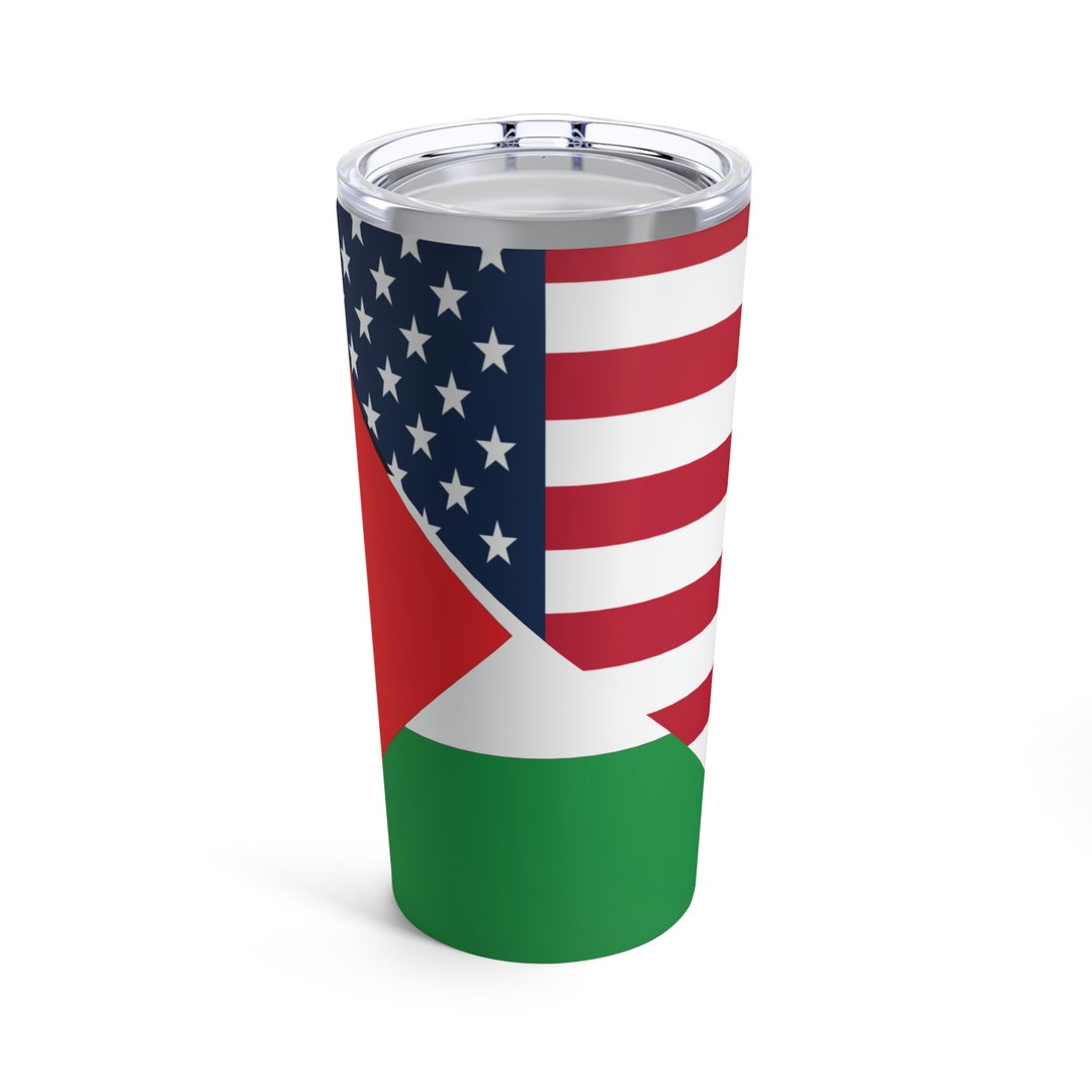 Jordan American Flag Half Jordanian USA Tumbler 20oz Beverage Container ...
