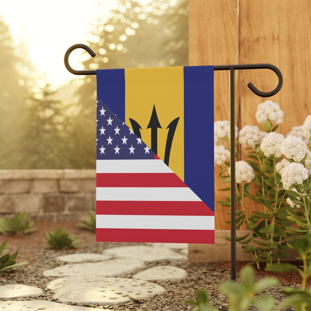 Barbados American Flag Bajan Barbadian USA Garden & House Banner - Etsy