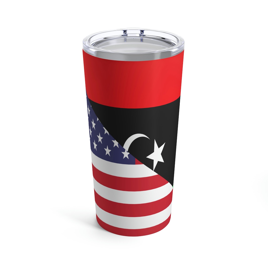 Libya American Flag Libyan USA Tumbler 20oz Gift For - Etsy