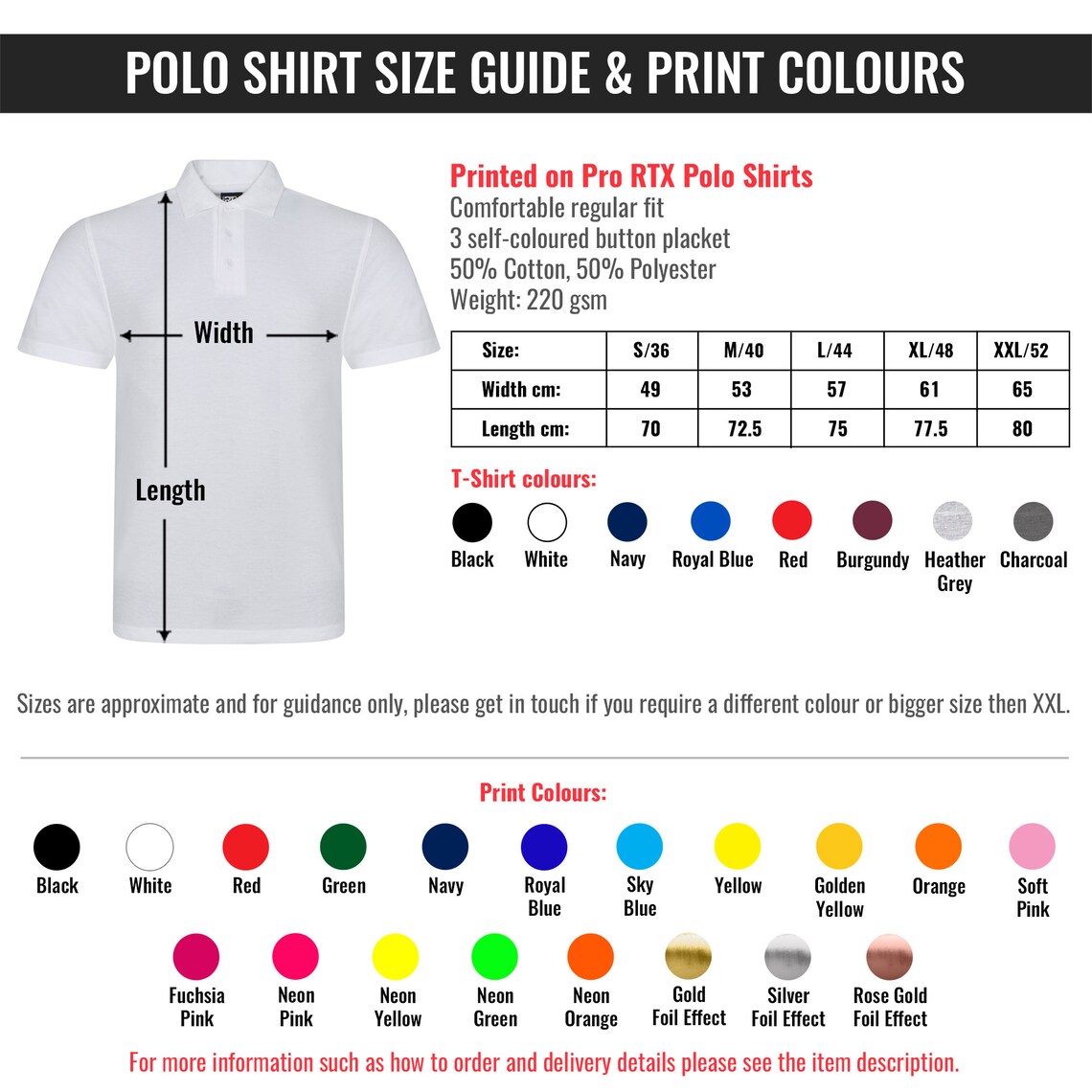 Personalised Polo Shirt Custom Printed Your Text Logo Design - Etsy Italia
