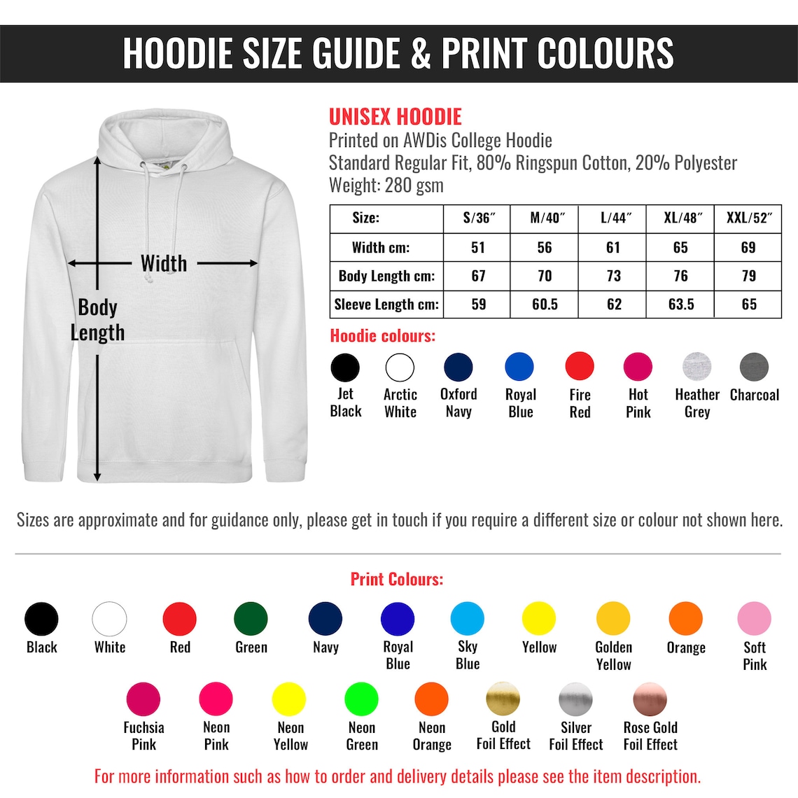 Personalised Hoodie Custom Printed Your Text Logo Design - Etsy